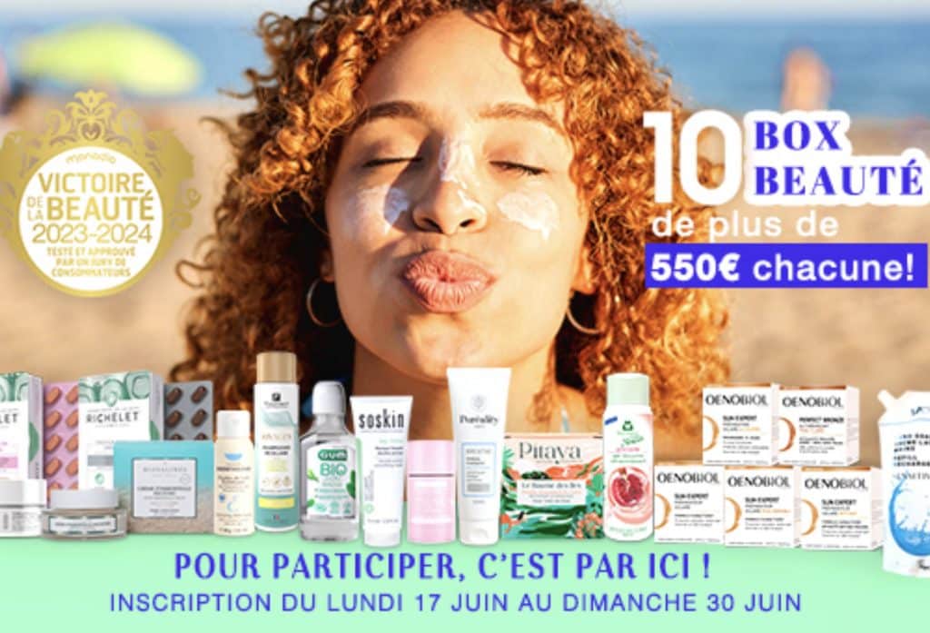 10 Box beauté composées chacune de 550€ de produits de beauté