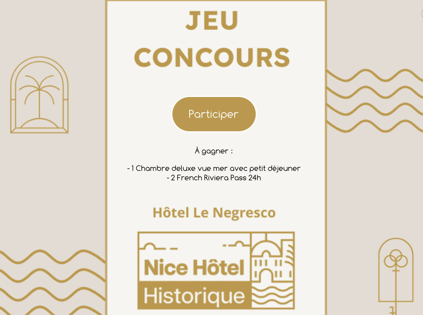 1 séjour d'une nuit pour 2 personnes à l'hôtel Negresco à Nice (06 ...