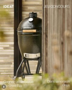 1 barbecue Big Green Egg Large The Onyx sur chariot